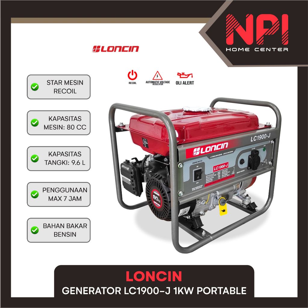 Jual Loncin - Mesin Genset Generator Listrik Bensin Lc 1900 J Lc1900J ...