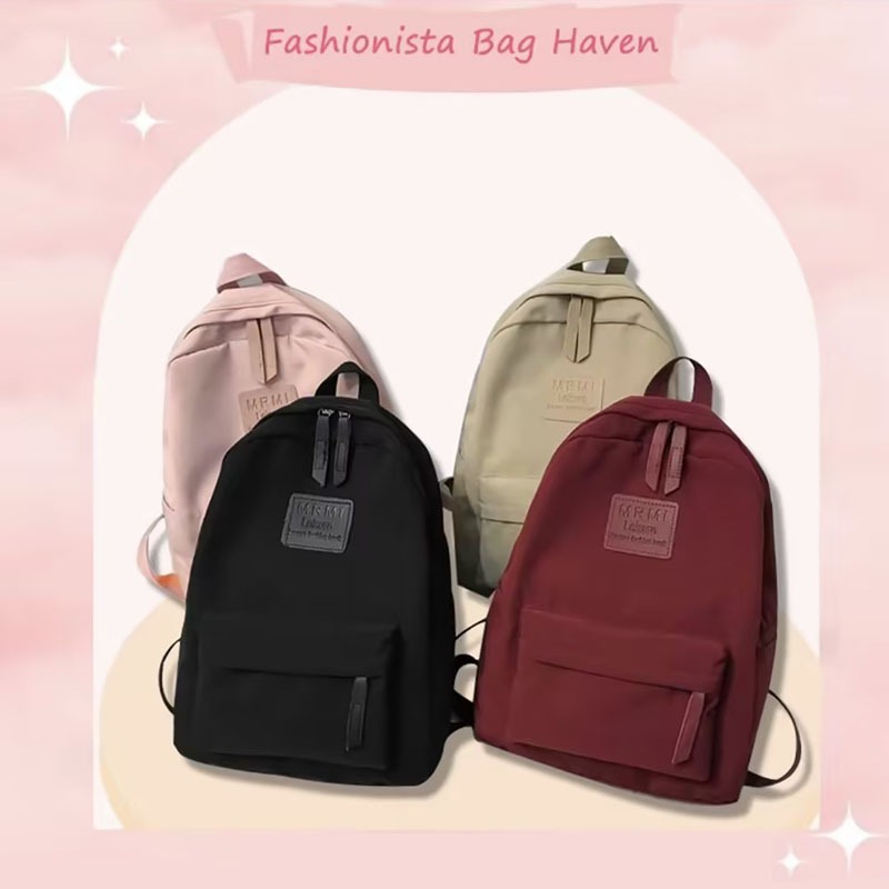 Jual [Ready/COD] Ransel Korea Tas Ransel Wanita Backpack Pink Soft Tas ...
