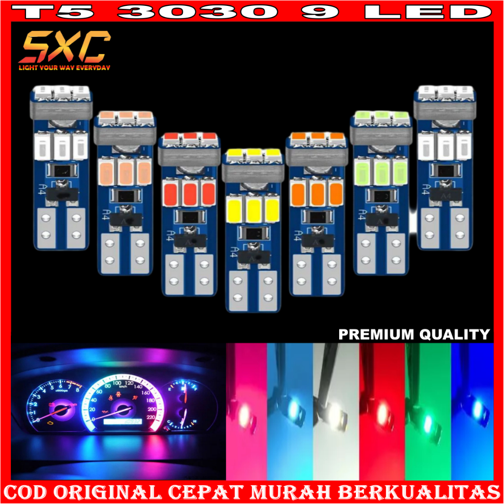 Jual ORIGINAL LAMPU LED T5 SPEEDOMETER 9 LED DASBOARD LED CHIP 3030 ...