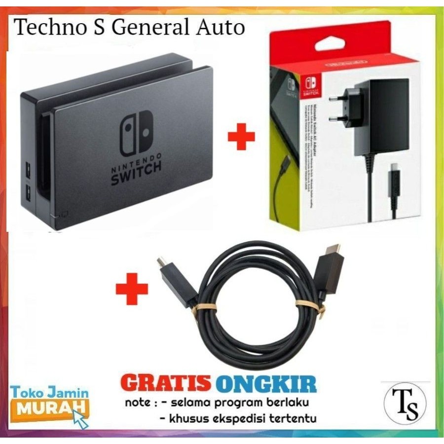 Jual Docking + Adaptor + Kabel HDMI Nintendo switch Oled / Dock + adapter + Hdmi Cable Ns switch ...