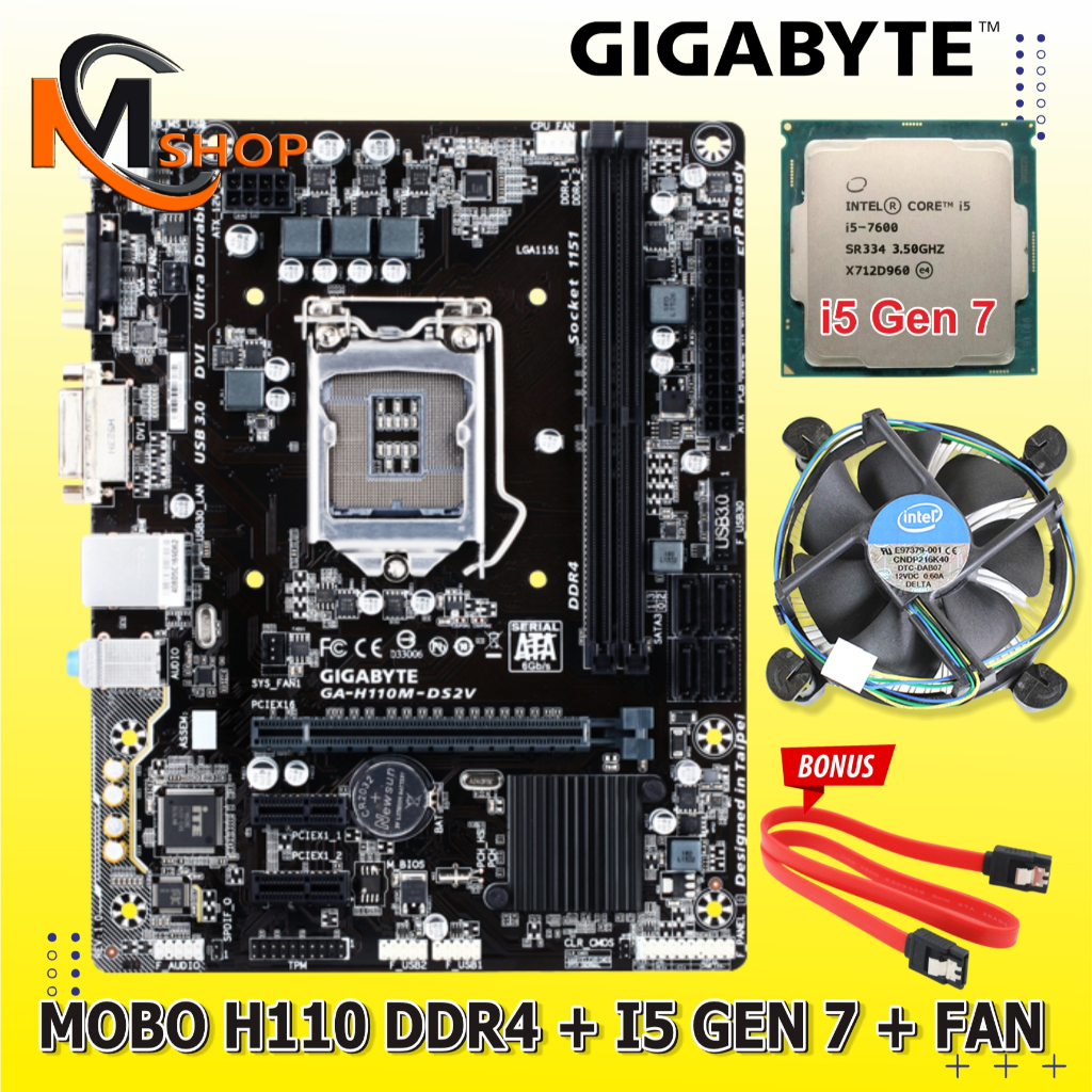 Jual Paket Mobo Mainboard H110 LGA 1151 DDR4 Dan Processor i5 Gen 7 ...