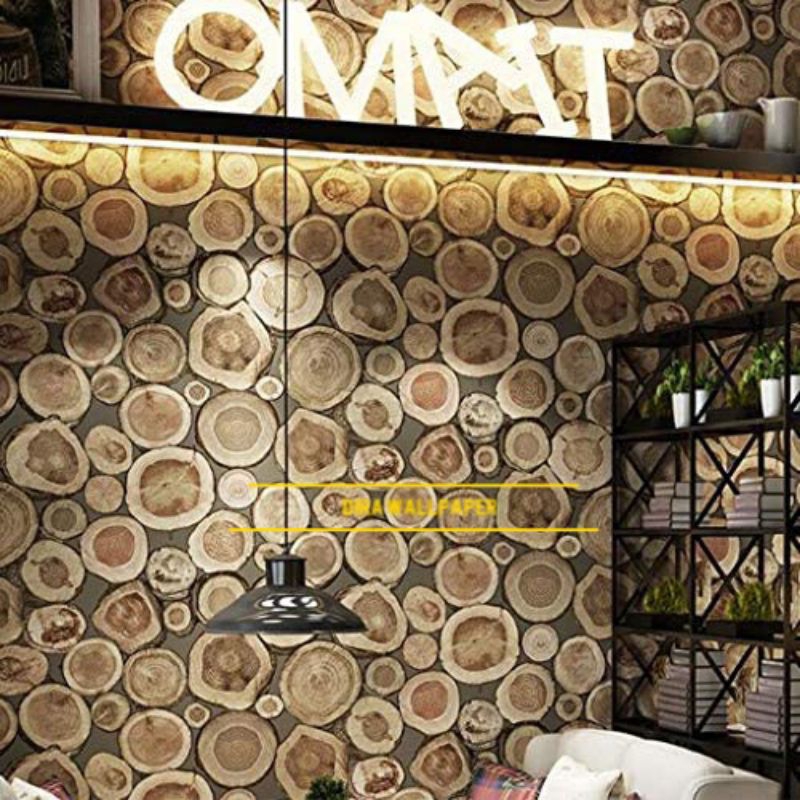 Jual Wallpaper Dinding Kayu Tumpuk 7m x 45cm | Shopee Indonesia