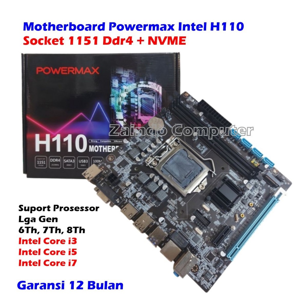 Jual MOTHERBOARD POWERMAX H110 DDR4 SOCKET 1151 INTEL 6TH/7TH MOBO POWERMAX INTEL H110 LGA 1151 ...