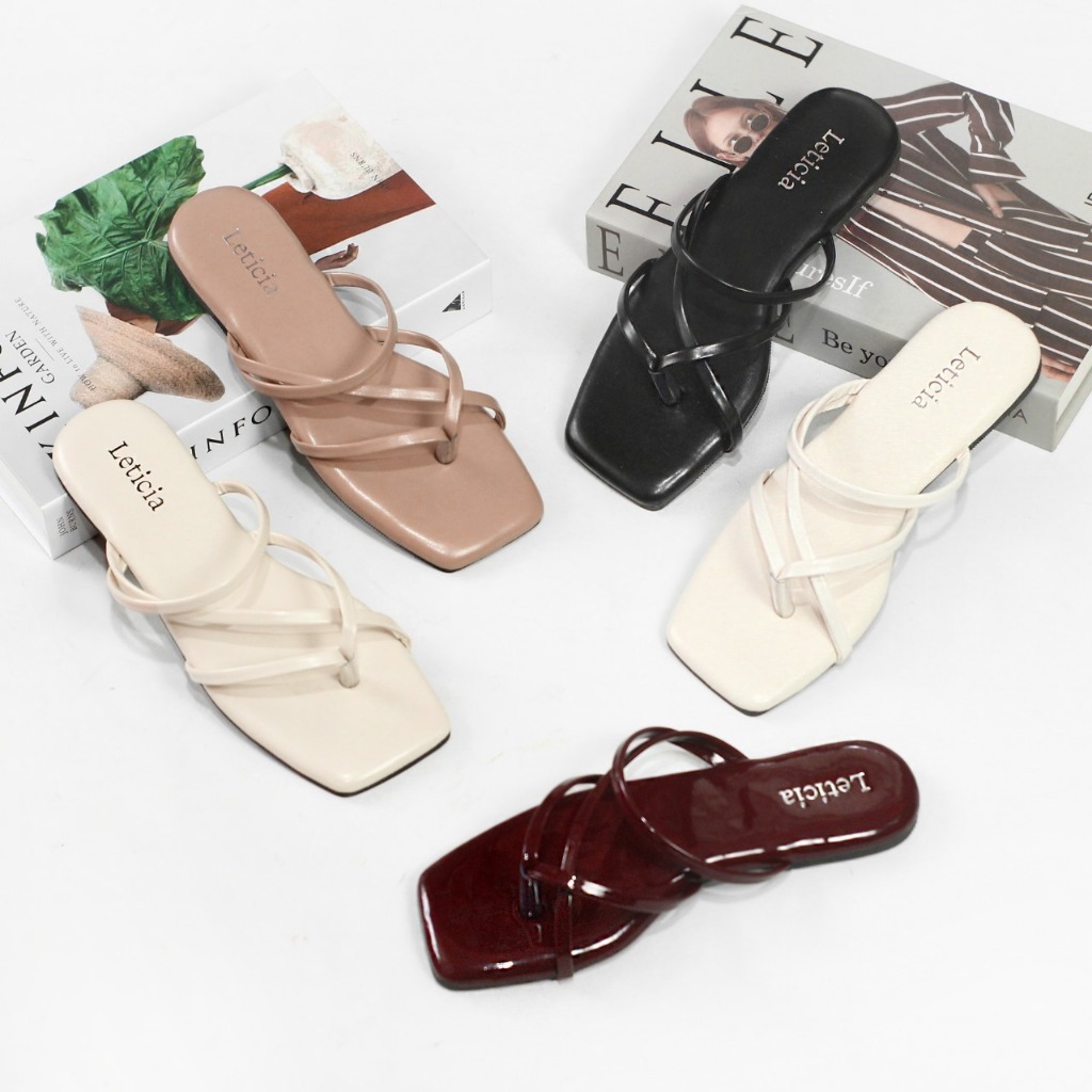 Jual LEONY Melly Sandal Flat Wanita | Sendal Selop Perempuan | Shopee ...