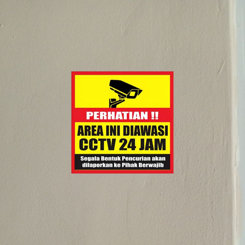 Jual stiker area ini diawasi cctv 24 jam | Shopee Indonesia