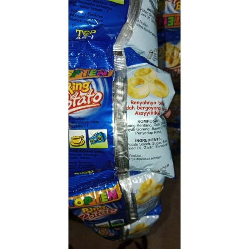 Jual Snack Top Ten Ring 1 Renceng isi 10pcs | Shopee Indonesia