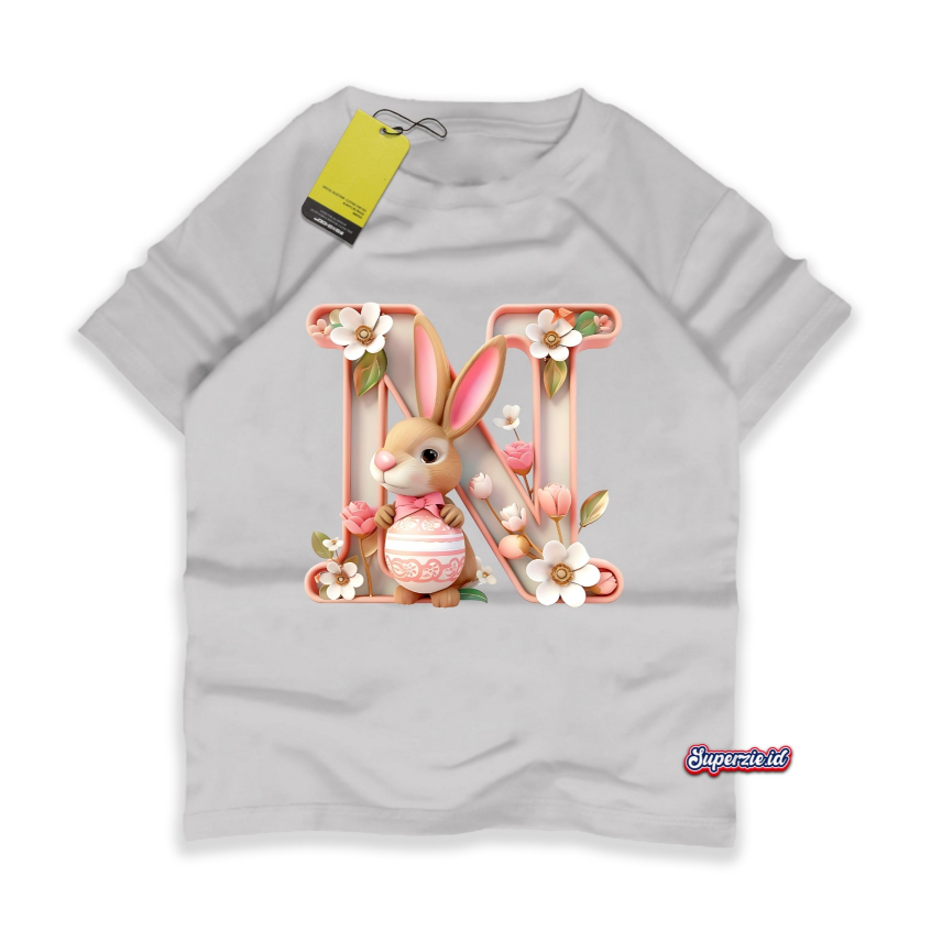 Jual RGKids Kaos Anak 3 Dimensi Perempuan Alphabet Huruf N Bunga Rabbit ...