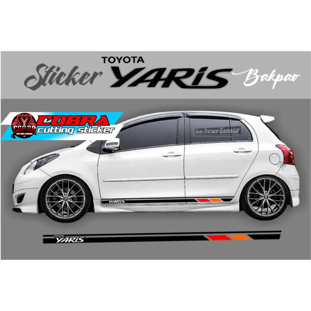Jual STICKER STIKER MOBIL TOYOTA YARIS BAKPAO CUTTING STICKER LIST BODY ...