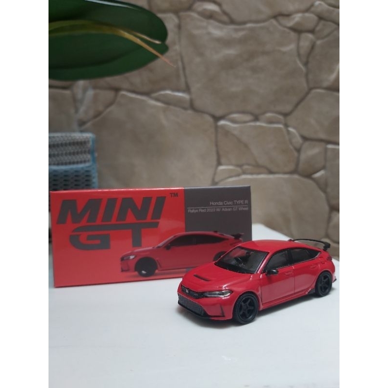 Jual Mini GT Honda Civic Type R (Rallye red) with Advan GT Wheel ...