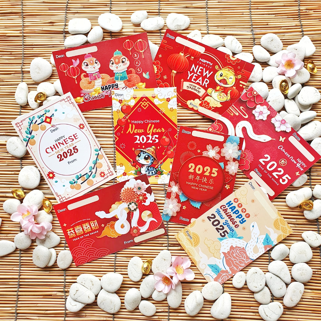 Jual Card CNY 10x15 Imlek Kartu Ucapan Year of Snake Ular 2025 Amplop ...