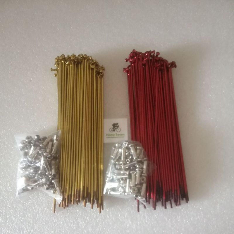 Jual Ruji jari spoke 16 warna merah dan gold panjang 137 mm isi 72 pcs ...