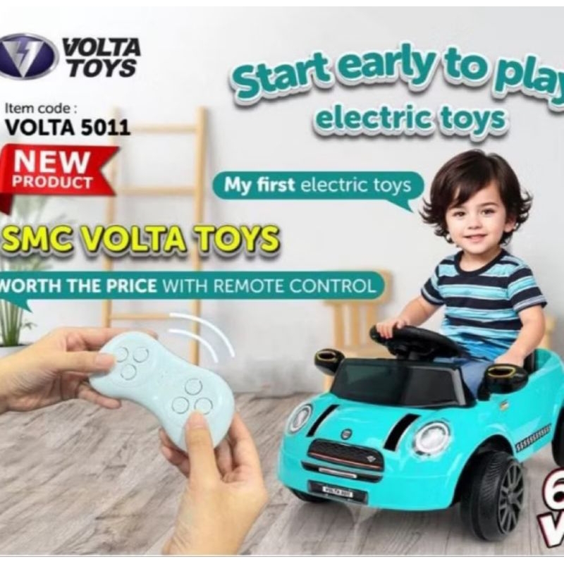 Jual Mobilan Aki Volta Classy 5011 versi mini cooper baterai 6V pakai ...