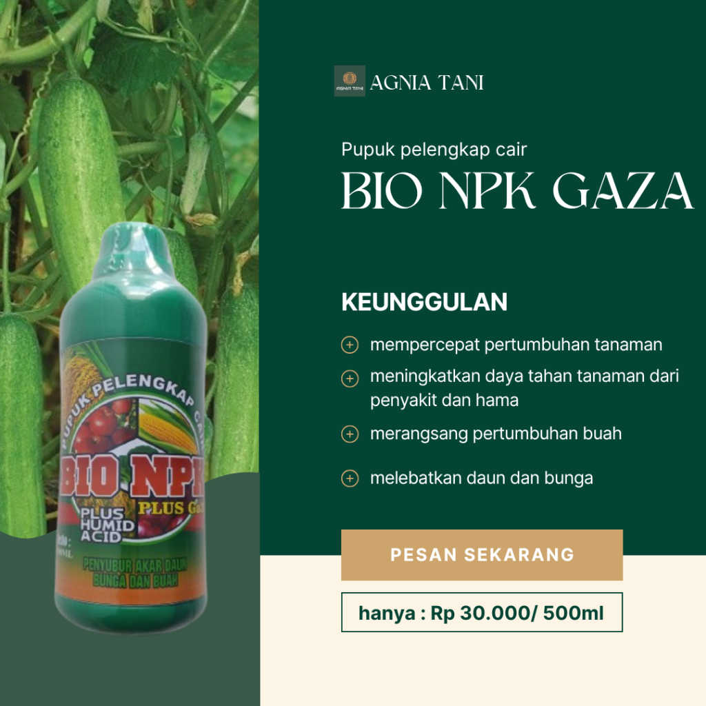 Jual PUPUK PELENGKAP CAIR BIO NPK GAZA PLUS GA3 KEMASAN 500 ML PENYUBUR BUAH, AKAR & DAUN UNTUK ...