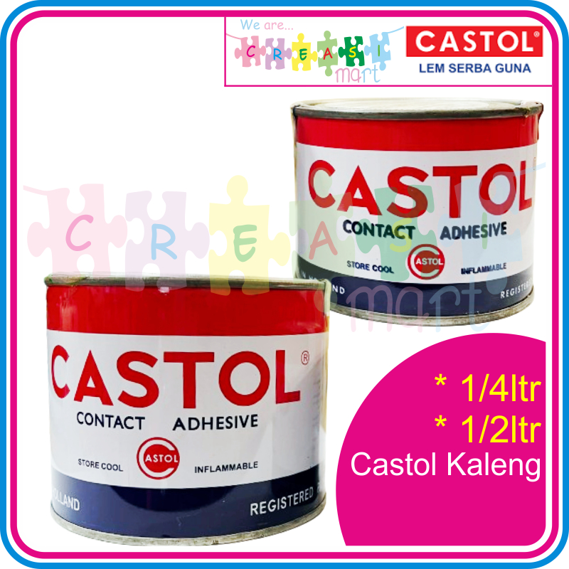 Jual Lem CASTOL Kaleng 1/4 liter & 1/2 liter Lem Kulit, Karet, Plastik ...