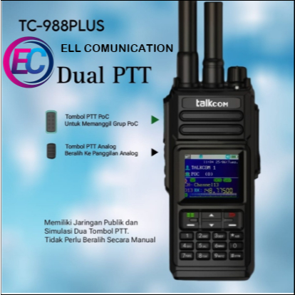 Jual HT POC 3 Band Talkcom TC988 Plus Hybrid Global Analog Frekuensi ...