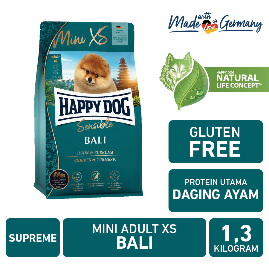 Jual Happy Dog Mini XS Bali 1.3kg Chicken for small dogs up to 5 kg ...