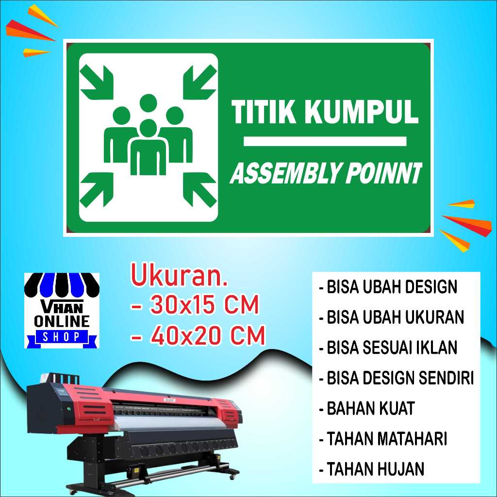 Jual Cetak Sticker Tulisan Titik Kumpul Design Keren Bahan Kuat Hijau ...