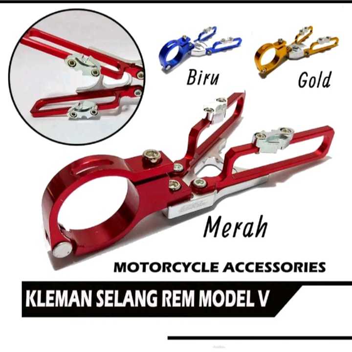 Jual BRACKET BREKET PENJEPIT SELANG REM MODEL V CNC TWOTONE / KLEMAN ...