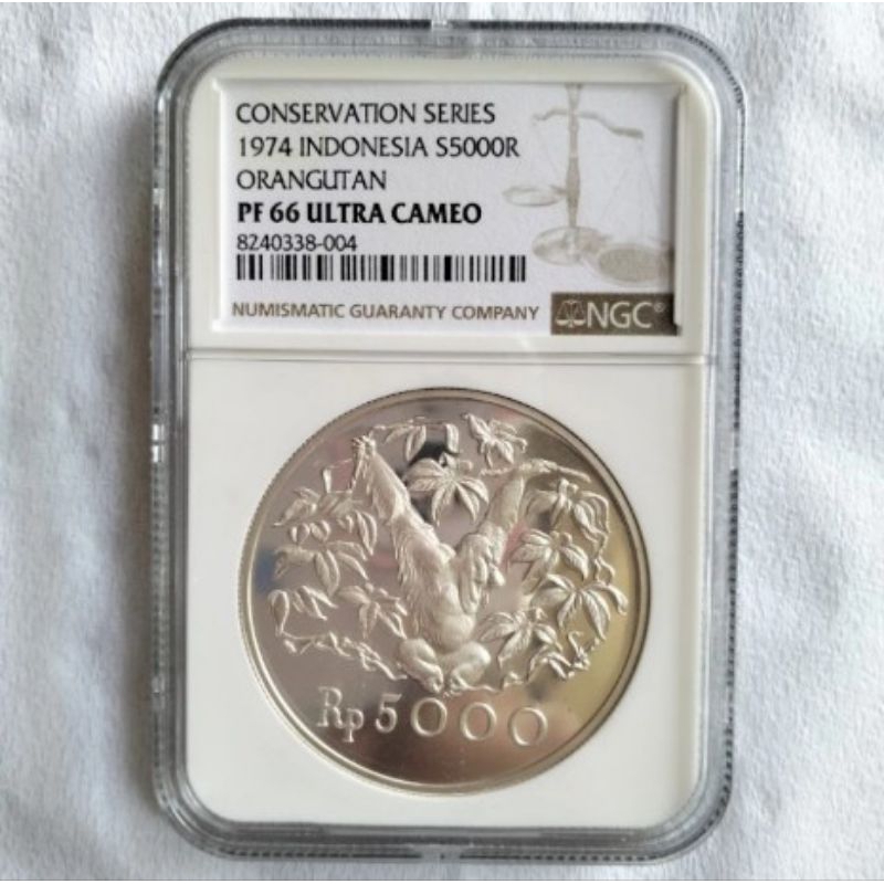 Jual NGC PF 66 koin perak 5000 rupiah 1974 WWF orang utan otan silver ...