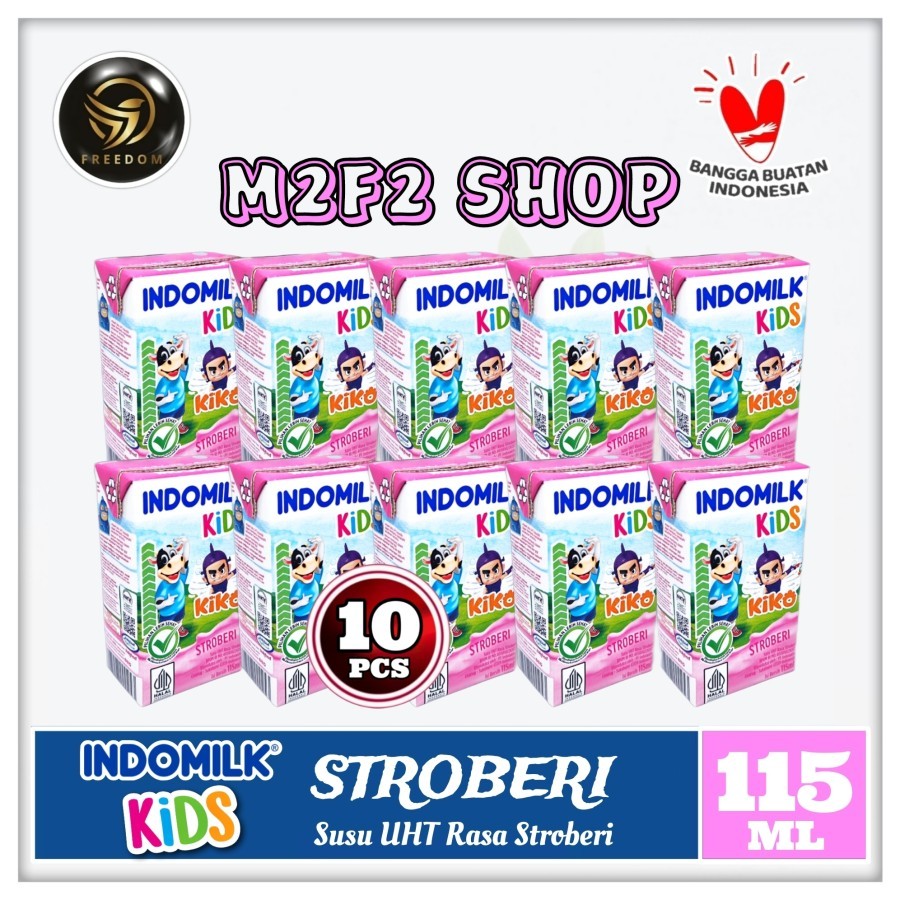 Jual Susu Indomilk Kids Kotak UHT Rasa Stroberi | Strawberry - 115 ml (Kemasan 10 Pcs) | Shopee ...