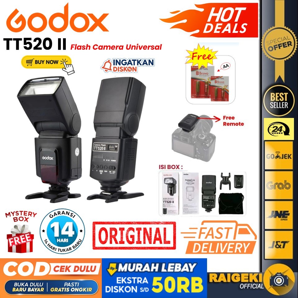 Jual Flash Godox TT520II TT520 II Thinklite Camera Speedlite | Shopee ...