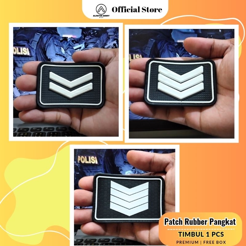 Jual Patch rubber Pangkat Polisi Bripda Briptu Bripol Bripka 6x7 cm ...