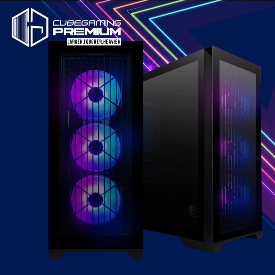 Jual Casing PC Cube Gaming XEAN ATX Free 3FAN ARGB Tempered Glass ...