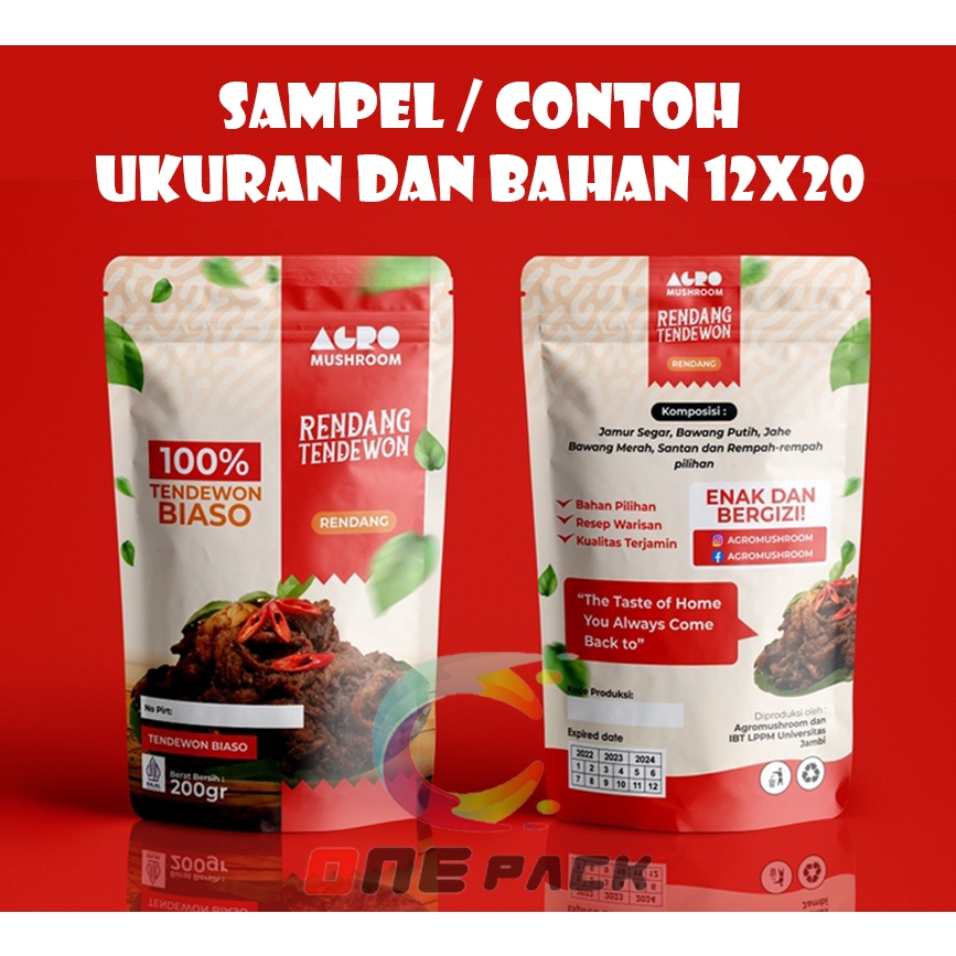 Jual CONTOH SAMPLE BAHAN & CEK UKURAN 12x20 STANDING POUCH SACHET ...