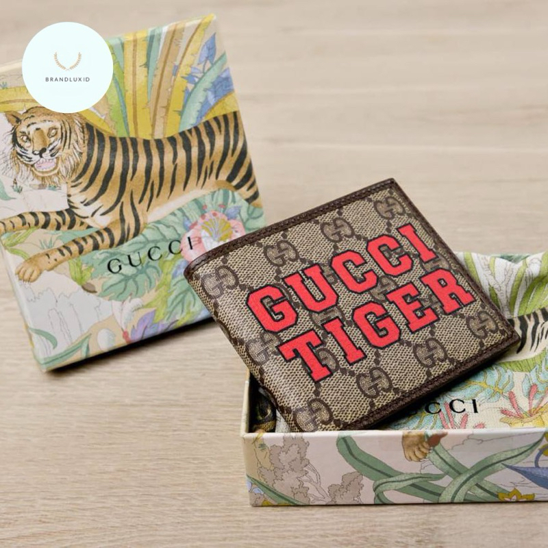 Jual Gucci GG Supreme Tiger Web Red/Green Wallet Men All Card | Shopee ...