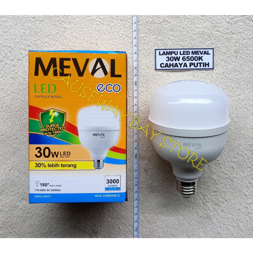 Jual LAMPU LED 30W (T-BULB) MEVAL CAHAYA PUTIH | Shopee Indonesia