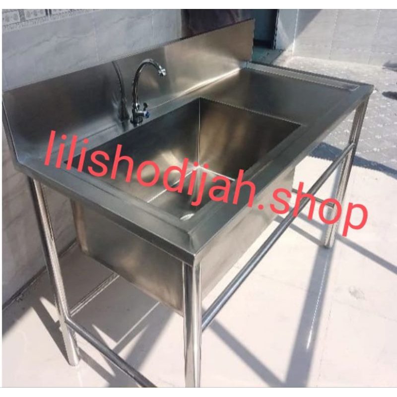 Jual MEJA SINK WASTAFEL STAINLESS 304 UK 120X65X100/SINK WASTAFEL ...