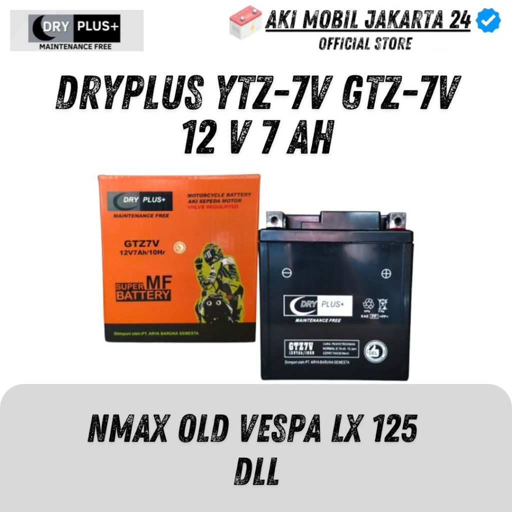 Jual Aki Motor Yamaha Nmax, Aerox 155 GTZ7V / YTZ7V Dryplus 12v/7ah ...