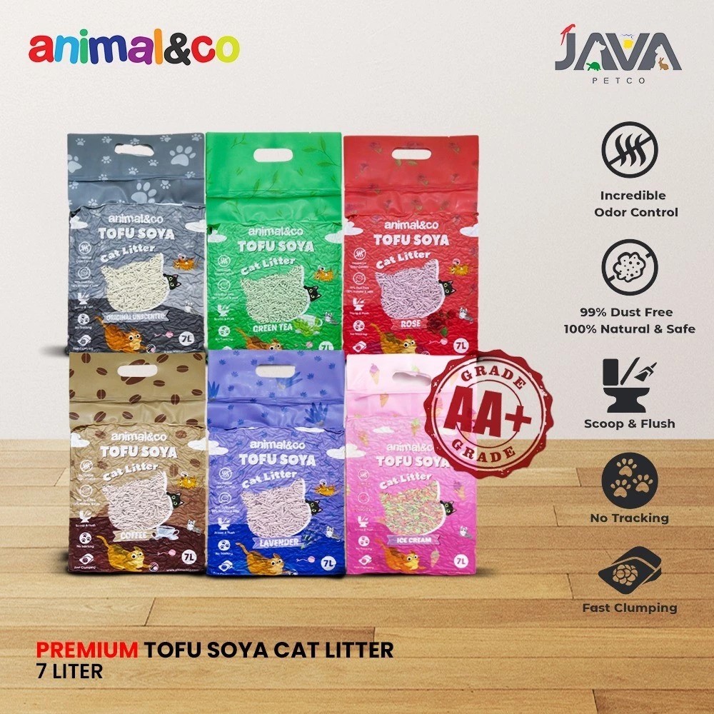 Jual KHUSUS Ekspedisi Animal&co Tofu Soya 7L - Flushable Natural Cat ...