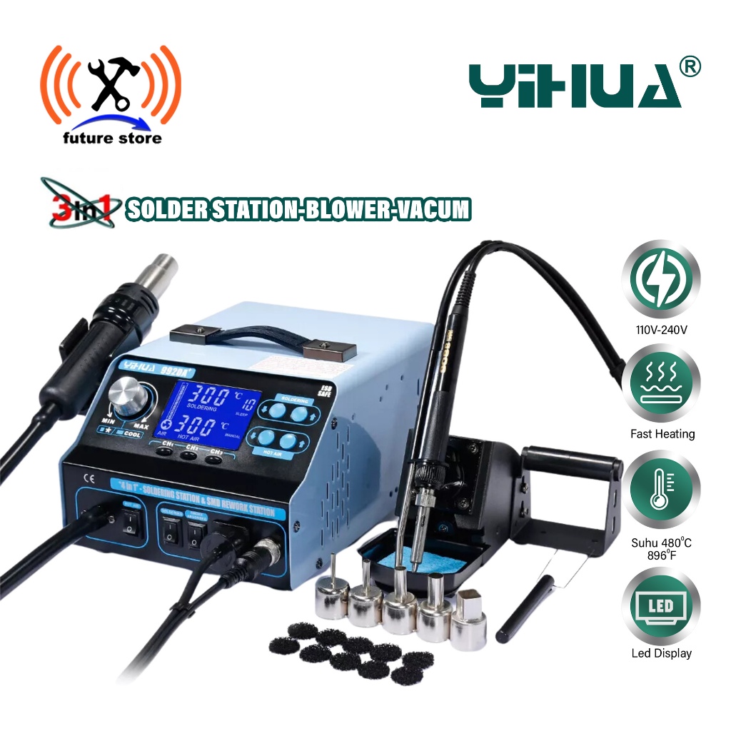 Jual YIHUA 992DA+ UPGRADE VERSION BGA REWORK STATION 3 IN1 FUNCTION ...