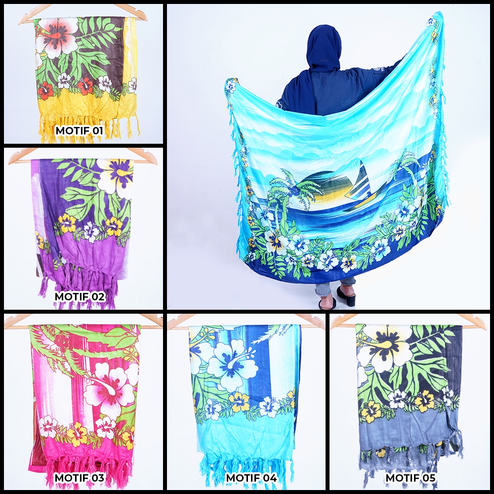 Jual Kain Pantai Bali Kain Kamen Pantai Sarong Scarf Motif Print Bahan ...