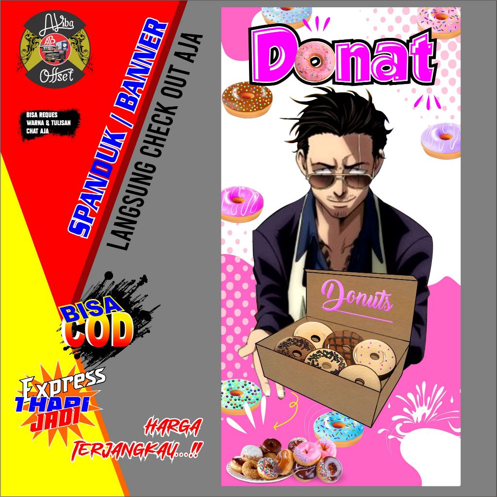 Jual SPANDUK BANNER DONAT KARTUN | Shopee Indonesia