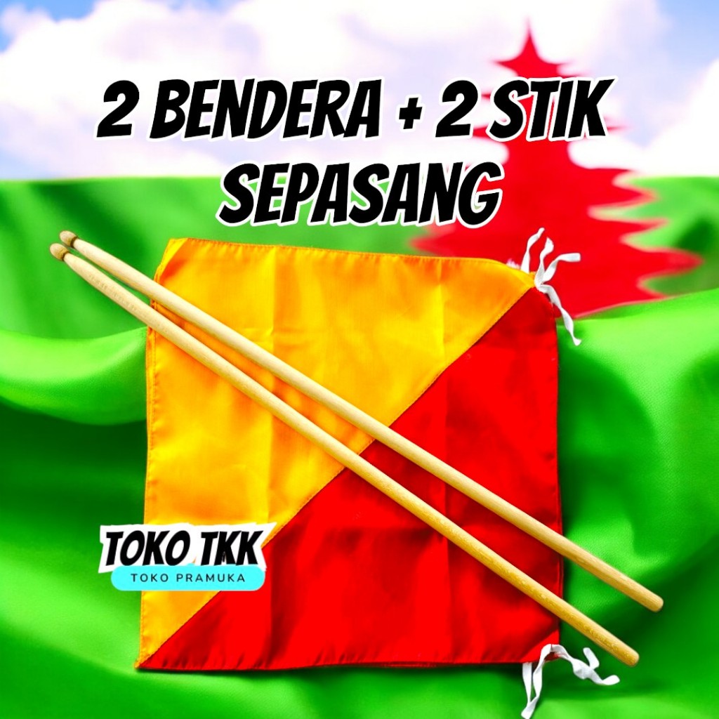 Jual Bendera semaphore & stik sepasang (2 bendera + 2 stik) | Shopee ...