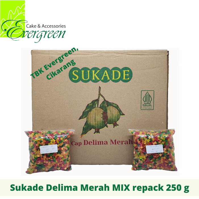 Jual Sukade Cap Delima Merah mix warna repack 250 gram | Shopee Indonesia