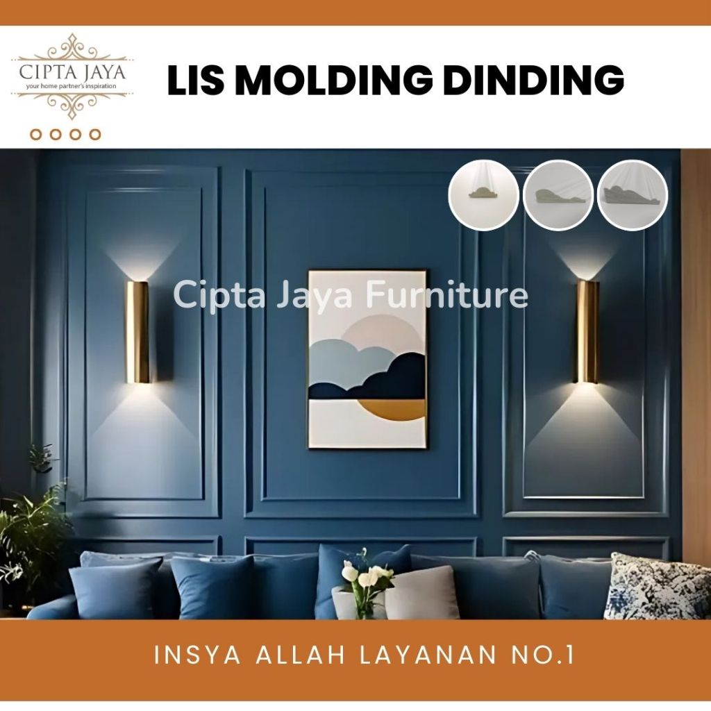 Jual Moulding molding kayu gipsum dinding kayu siap pakai pvc foam wall ...