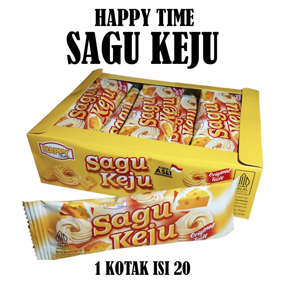 Jual HAPPY TIME COOKIES TIME / PEANUT COOKIES / SAGU KEJU KOTAK ISI 20 ...