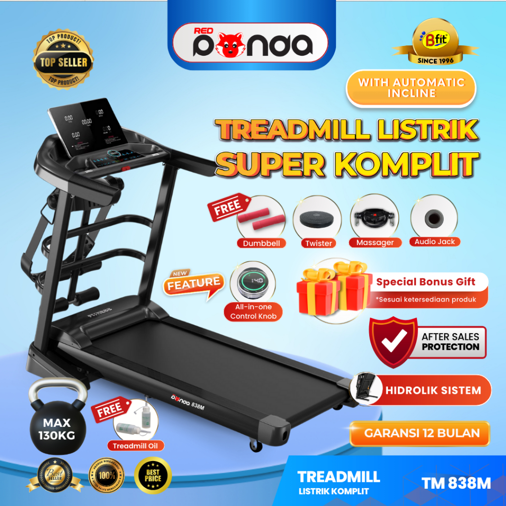 Jual Treadmill Elektrik REDPANDA 838 Auto Incline Multifungsi Listrik ...