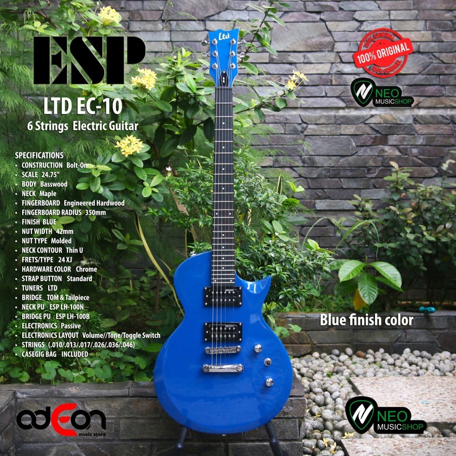 Jual ESP LTD EC-10 EC10 Blue Finish 6 Strings Electric Guitar | Shopee ...