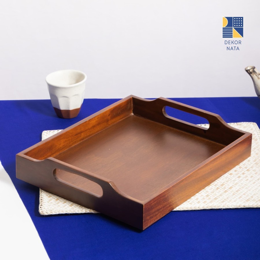 Jual Nampan Lekuk Kayu Wooden Tray Nampan Kayu Minimalis 30 x 25 x 7 ...