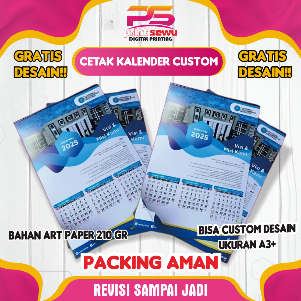 Jual CETAK KALENDER CUSTOM 2025 | GRATIS DESAIN | UKURAN A3+ | REVISI ...