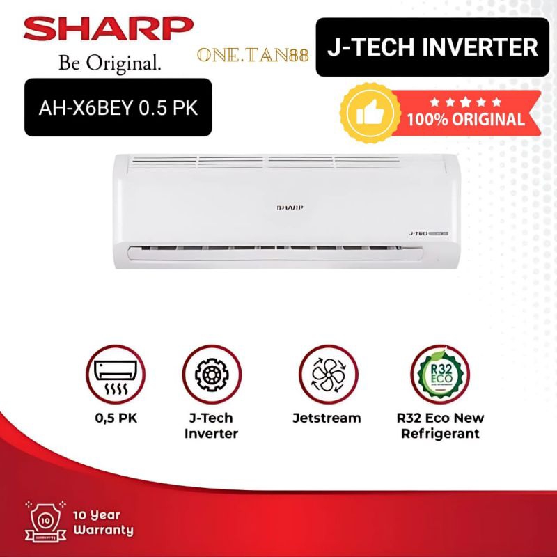 Jual AC SHARP AH-X6BEY 0.5 PK J-TECH INVERTER FREON R32 (GARANSI RESMI ...