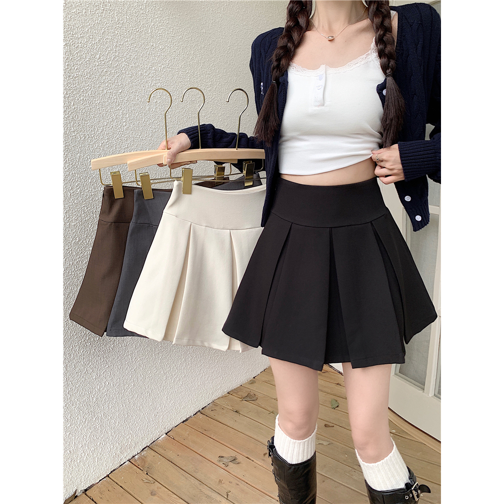 Jual Rok Lipit Rok A-Line Wanita Rok A-Line Gaya Korea Rok Berlipat ...