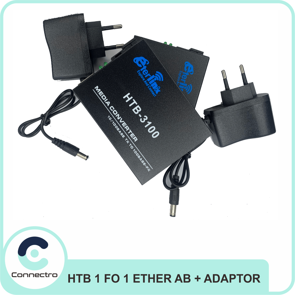 Jual Sepasang HTB-3100 Fiber Optic Media Konverter Single Mode Etherlink | Shopee Indonesia