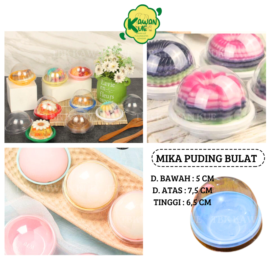 Jual Mika Pudding Mini Bulat Mika Tray Mooncake Mika Bakpao Mini Mika Bulat Mika Setengah Bulat ...
