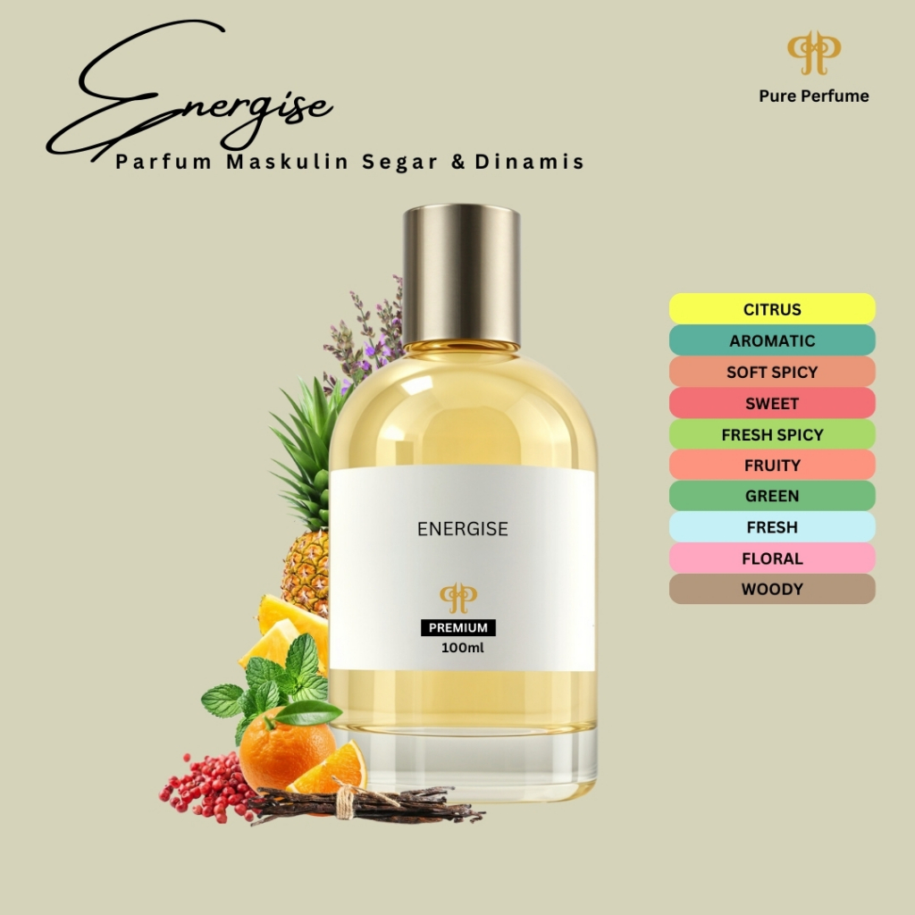 Jual Pure Perfume Energise, Parfum Maskulin Segar & Dinamis Wangi Woody ...