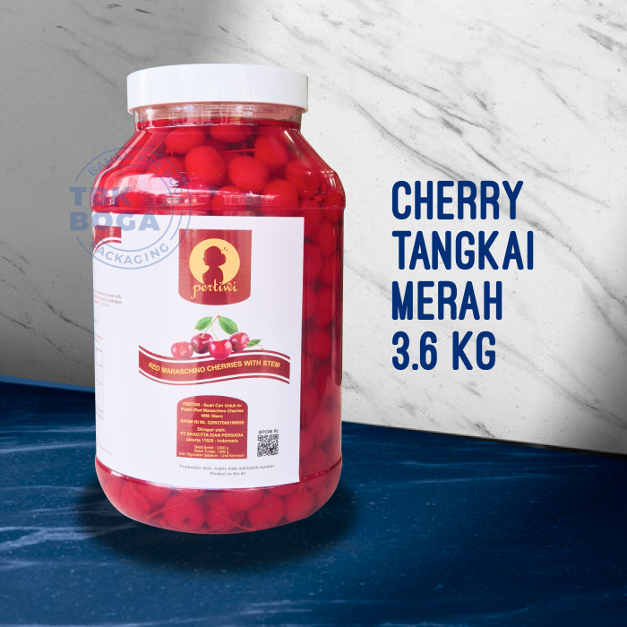 Jual Cherry Merah Pertiwi ( 3.6 kg ) Cherries Red Stem Maraschino Chery ...